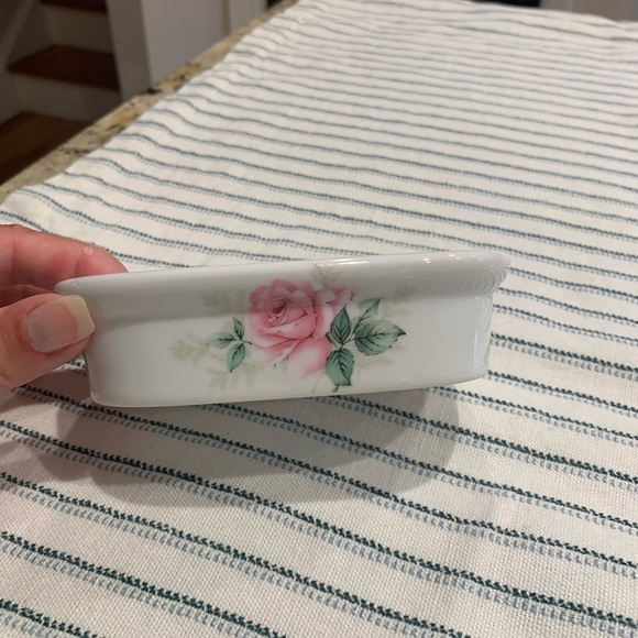 Bath | Vintage Porcelain Soap Dish Liette International Fancy Pink Rose ...